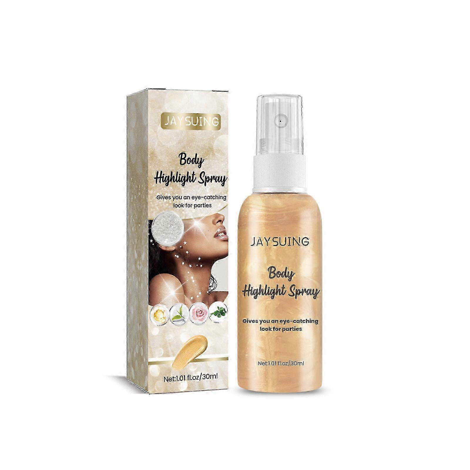 Jaysuing Body Flash Spray Skin Clavicle Natural Long Lasting Brightening - Charming Gold ...