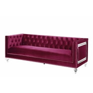 ACME Pyroden Sofa in Black Velvet & Chrome Finish - Walmart.com