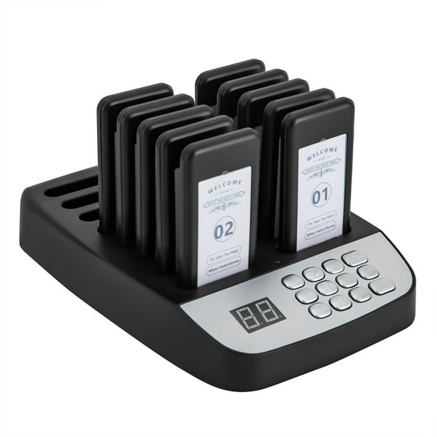 10 Pagers Restaurant Coaster Pagers/Guest Waiting Pager/Wireless Paging ...
