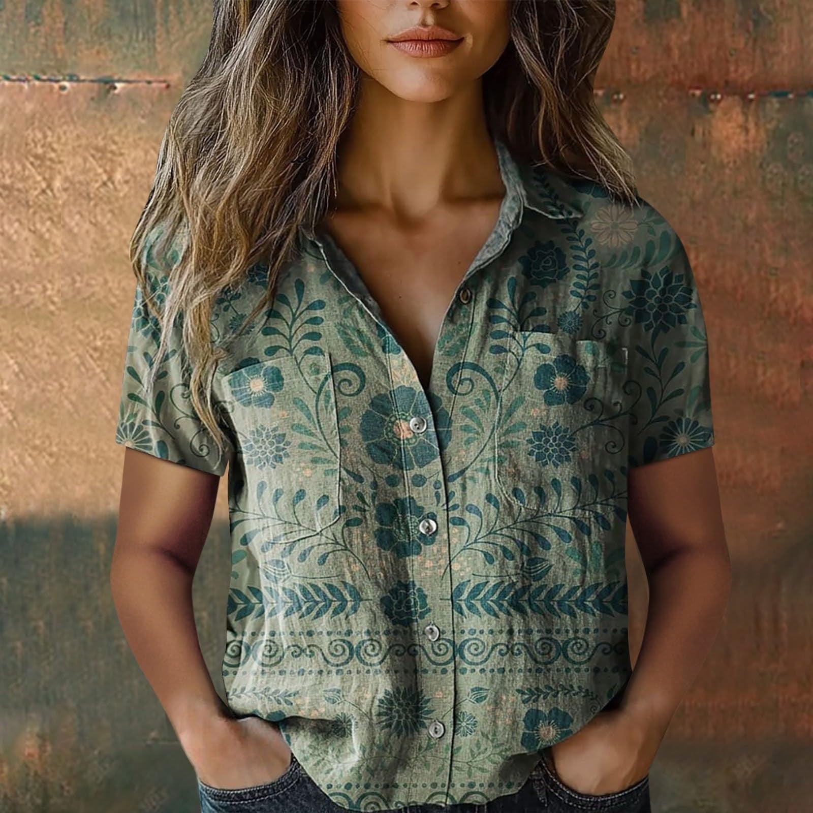 Click here for Xiaowwww Womens V Neck Shirts Casual Plus Size Wom... prices