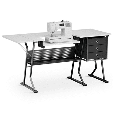 Magshion Sewing Machine Table with Fold-Down Top, Height Adjustable ...