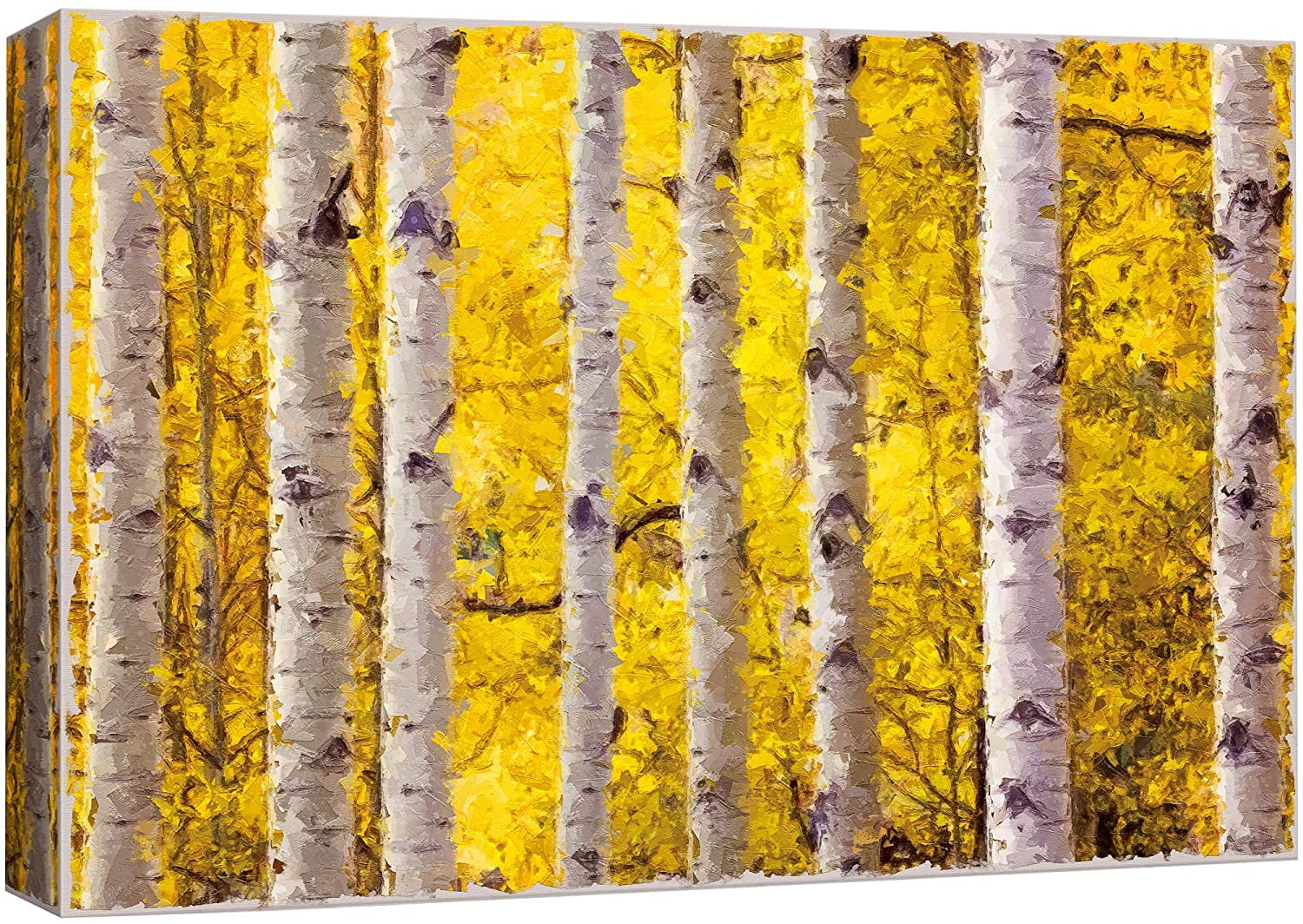 wall26 Canvas Wall Art White Birch Trees with Yellow Leaves in ...