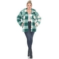 White Mark Women's Plaid Sherpa Shacket Jacket - Walmart.com