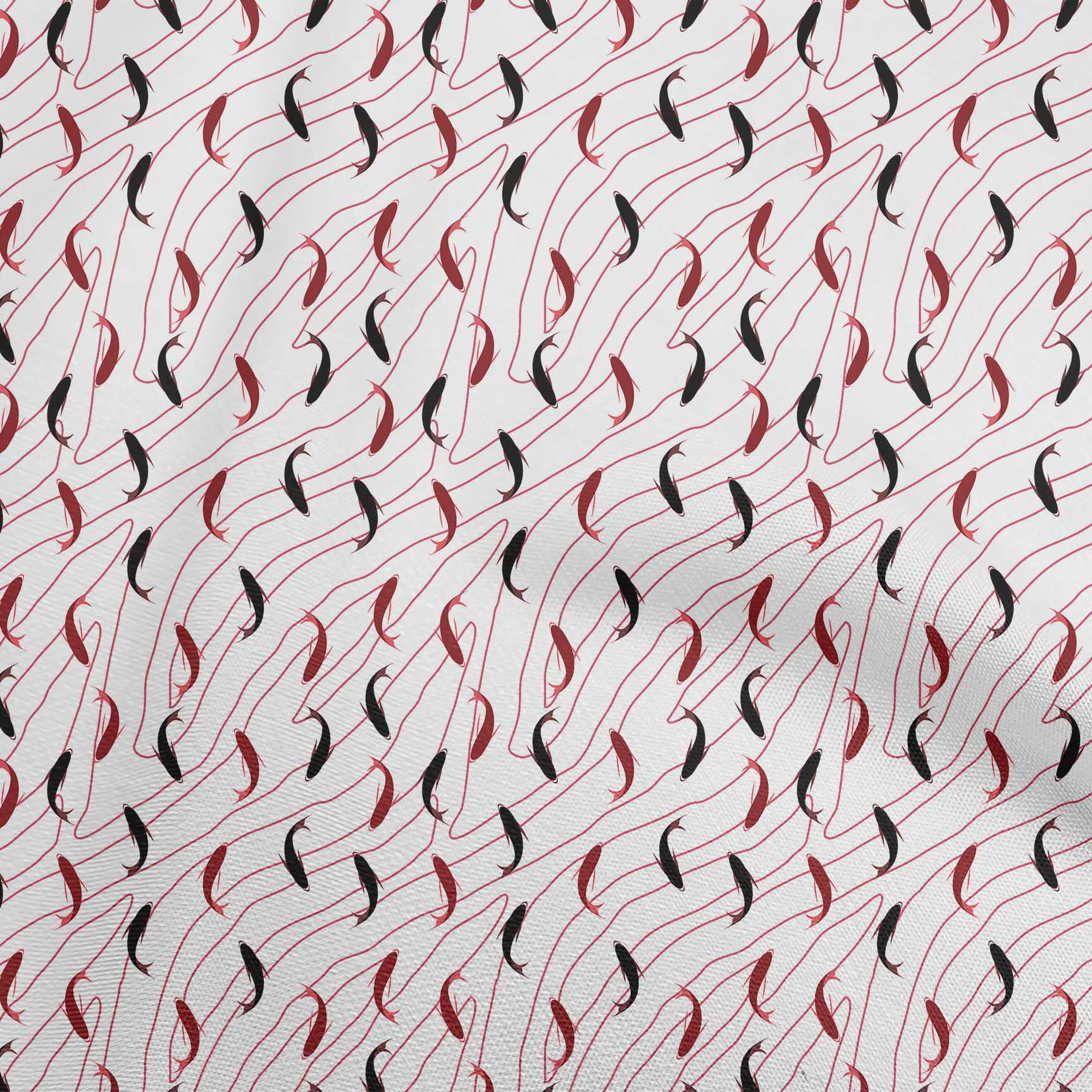 oneOone Cotton Silk Maroon Fabric Ocean Fish Craft Projects Decor ...