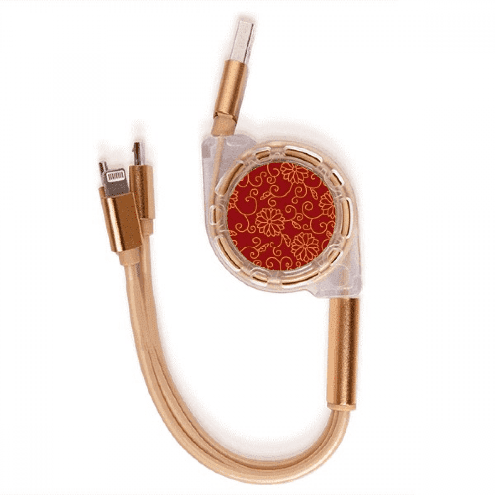 Patron de estilo japones chino Asia flores Bight Cable de carga ...