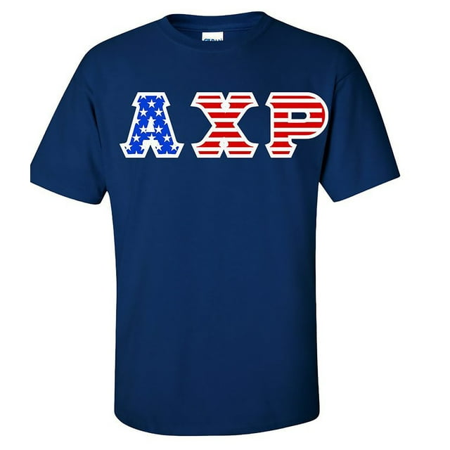 Alpha Chi Rho Greek Letter American Flag Tee - Walmart.com