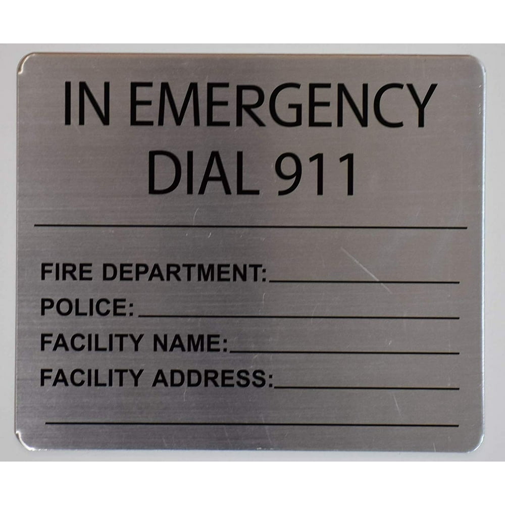 in Emergency dial 911 Sign (8.5x10, Silver) - Walmart.com - Walmart.com