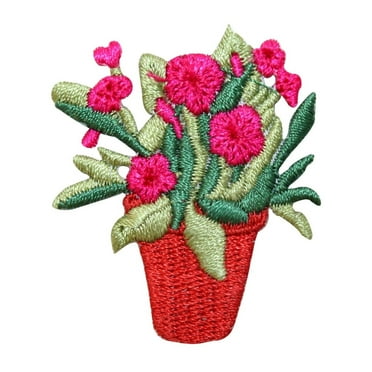 ID 6937 Garden Flower Bush Patch Spring Nature Shrub Embroidered IronOn ...