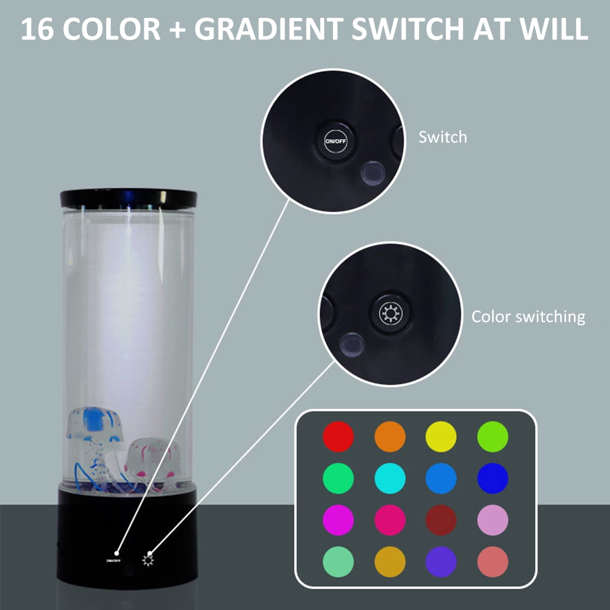 Buy Willstar Jellyfish Lamp with Remote Control LED Night Light 16 ...