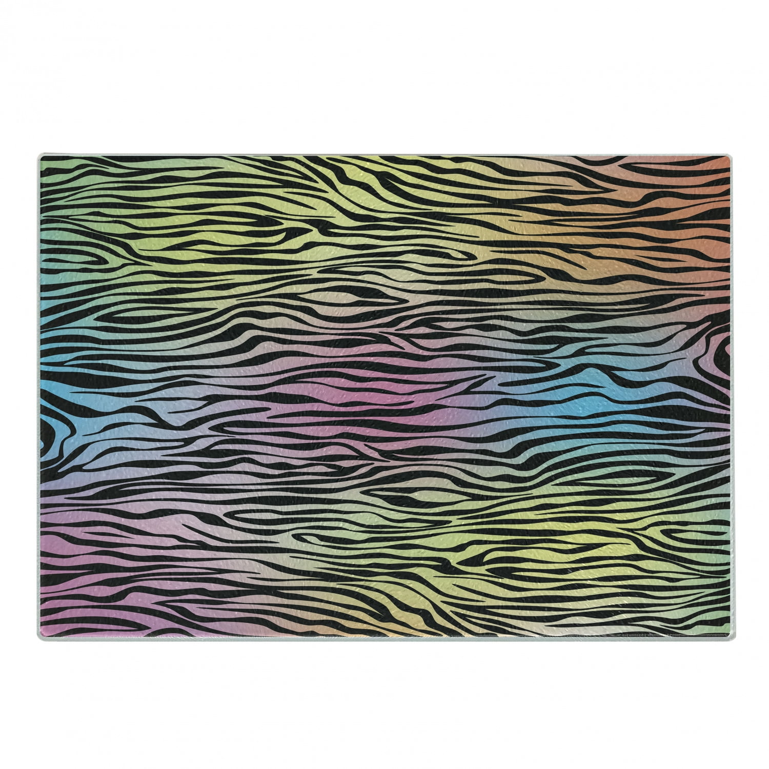 Zebra Print Cutting Board, Colorful Zebra Pattern Animal Wilderness ...