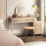 Tribesigns Solid Wood Computer Desk with 3 File Drawers and Storage ...