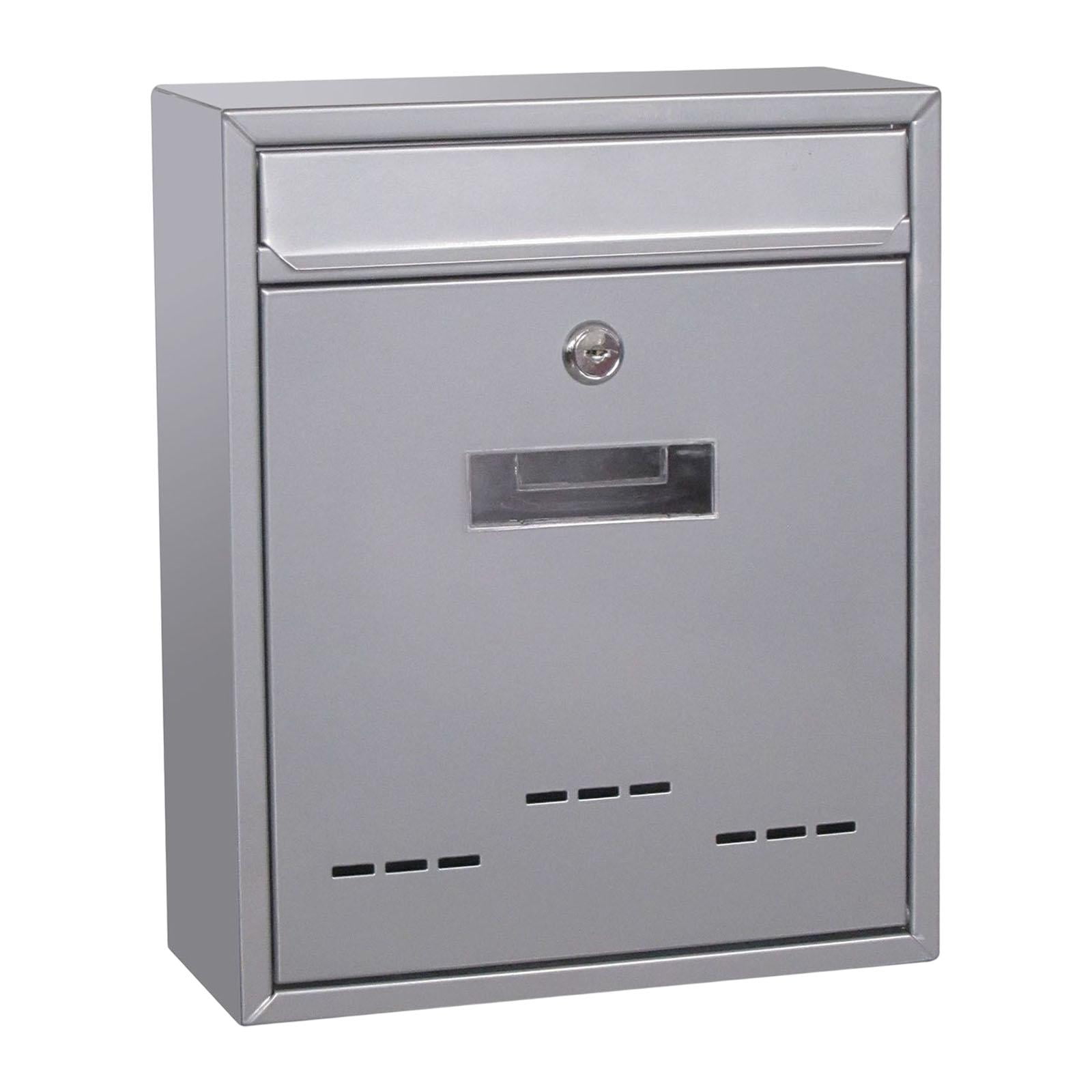 Large Wall Mount Mailbox Lockable Metal Drop Box Postbox for Home ...