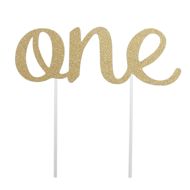 One Side First Birthday Cake Topper One Birthday Cake Decorations Gold ...