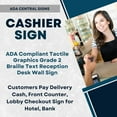 ADA CENTRAL SIGNS - 6" X4" Cashier Sign - ADA Compliant Tactile ...