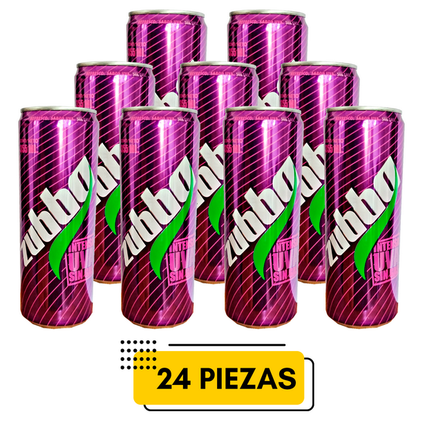 Refresco De Uva Sin Gas Zubba 355ml Lata Original 24 piezas caja completa Zuba Sabor Uva ...