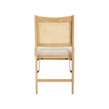 Riviera Rattan Back Folding Chair with Upholstered Seat, Natural ...