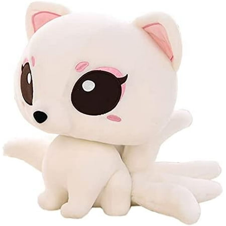 Lifelike White Fox Plush Nine-Tailed Fox Toy Soft Hugging Pillow, Nine ...
