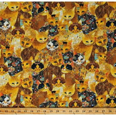 Cotton Cat Paw Prints Beige Cats Kittens Kitty Pets Animals Cotton ...