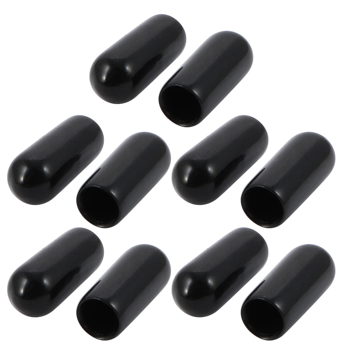 10Pcs 5mm Inner Dia PVC Flexible Vinyl End Cap Thread Protector Cover ...