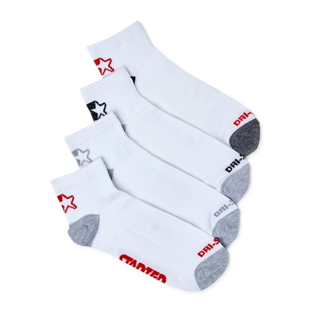 Starter Men's Starter Logo Dri-Star Quarter Socks, 4-Pack - Walmart.com
