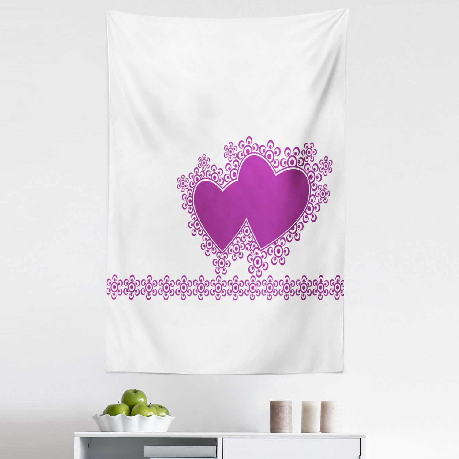 Love Tapestry, Heart Motifs Love Symbols Romantic Digital Illustration ...
