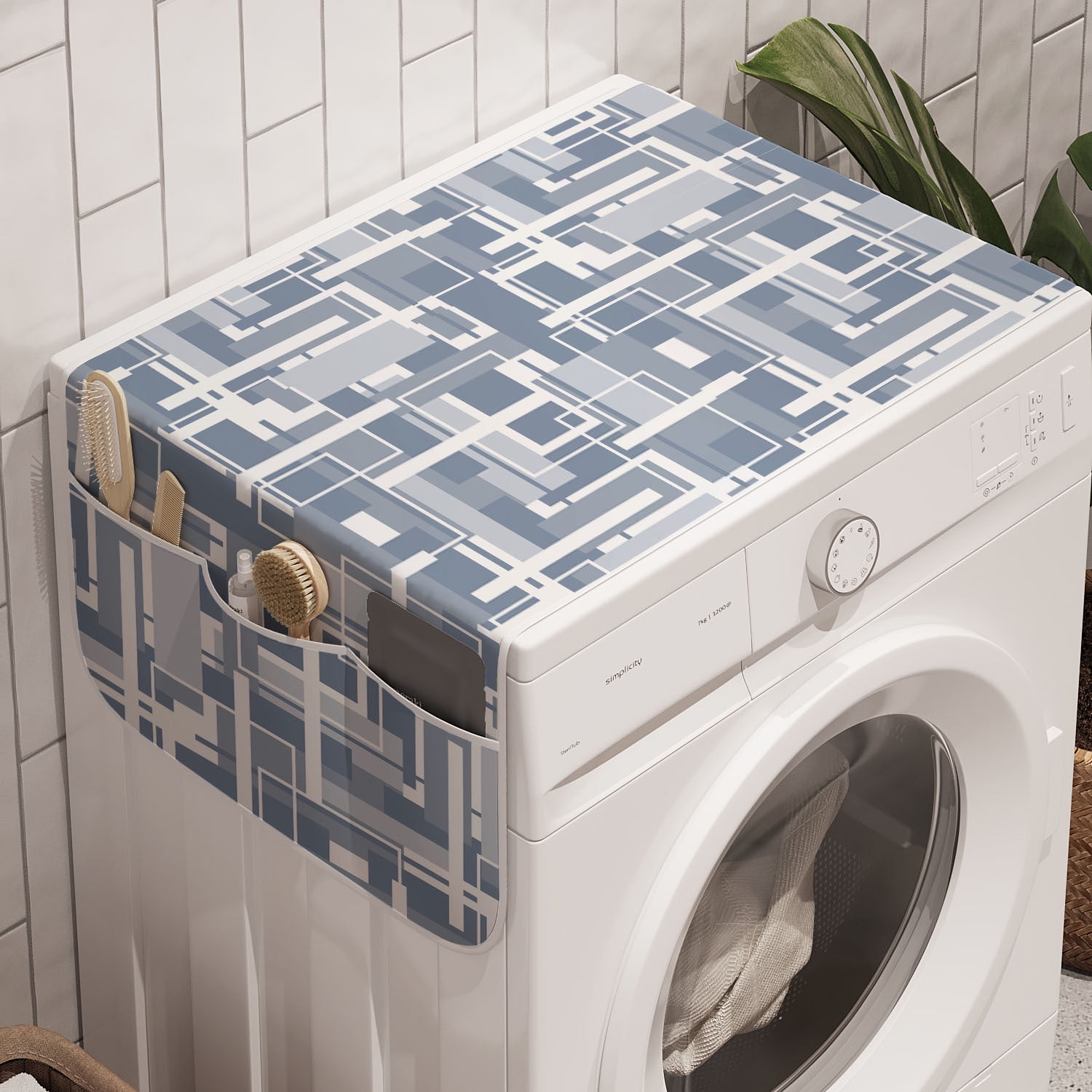 Geometric Washing Machine Organizer, Minimalist Futuristic Digital Bars ...