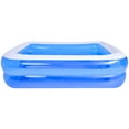 6.5' Blue and White Inflatable Rectangular Swimming Pool - Walmart.com