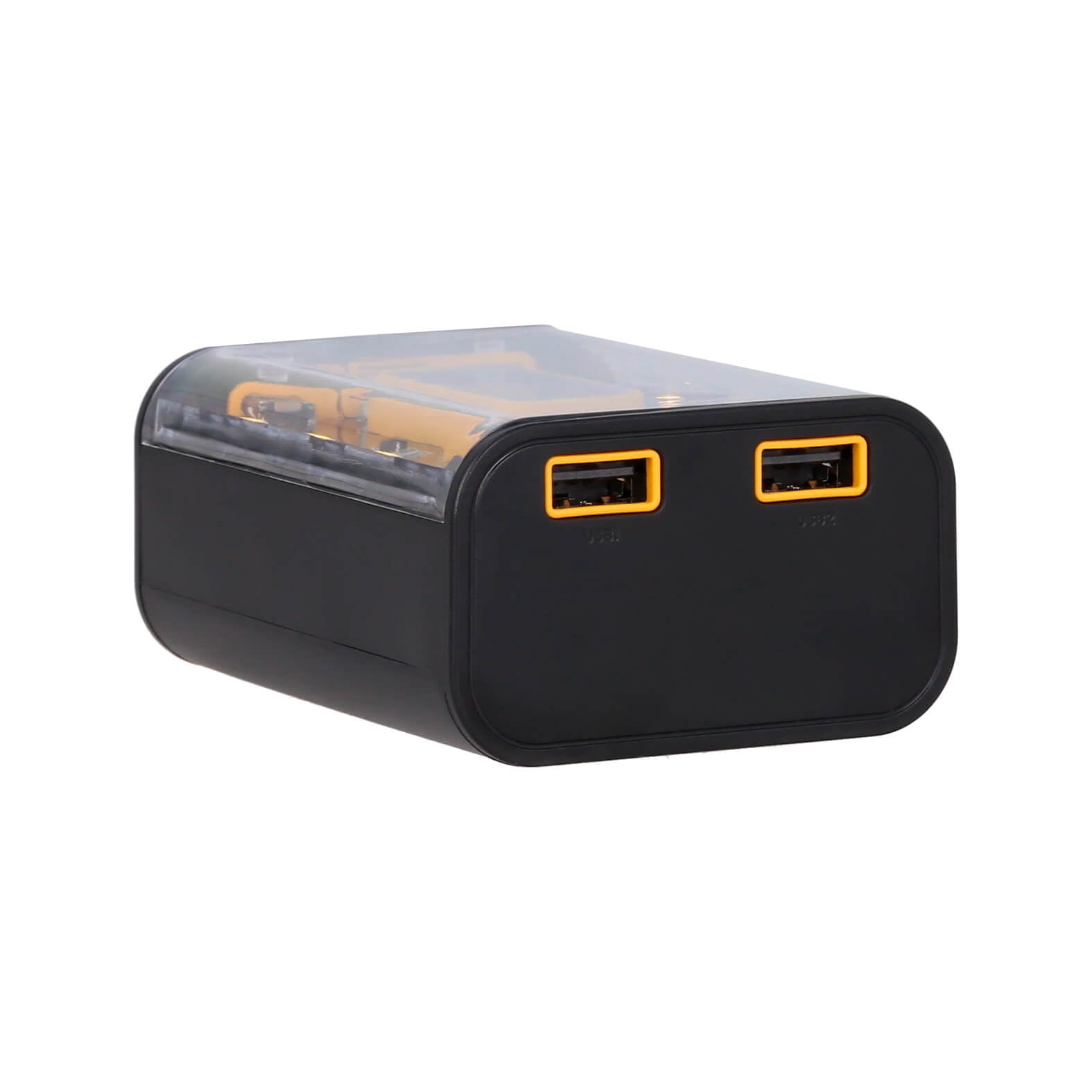 Power Bank transparente de 6,000 mAh con 2 puertos USB, 1 Micro, 1 tipo ...