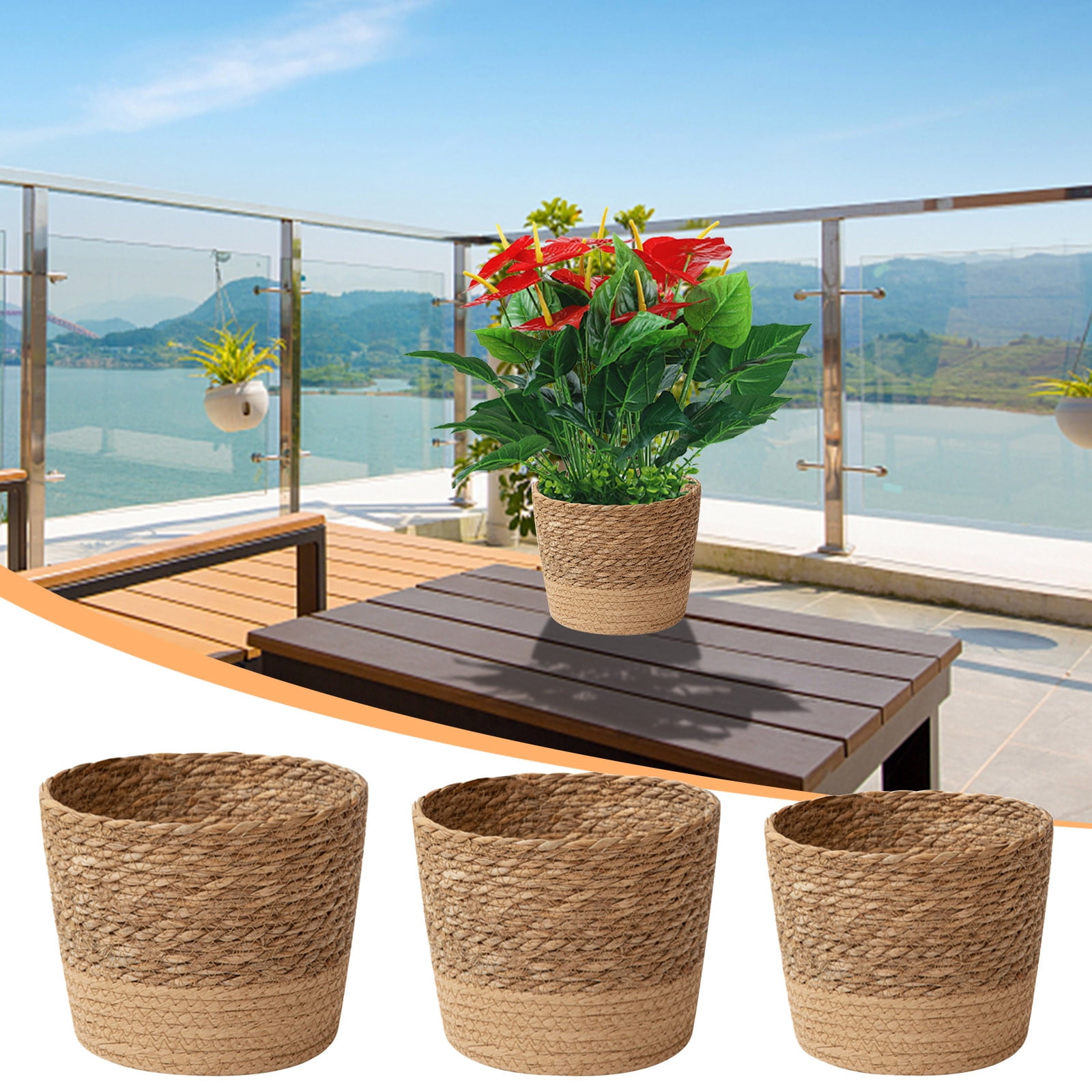 Click here for Staron 6 Woven Planter Pots For Indoor Plants  Pla... prices