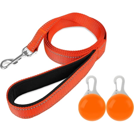 HTAIGUO Nylon Dog Leash 6 FT Bundle with 2 Pack Dog Collar Lights ...