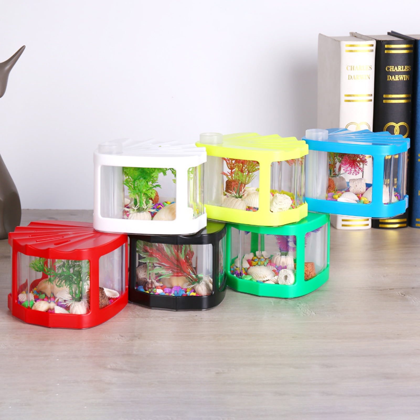 Kripyery Small Fish Tank Stack Freely Broken-proof Smell-less Small ...