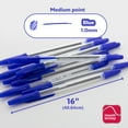 BAZIC Ballpoint Pen Pure Blue Color Stick Pens, 1.0 mm, (12/Pack), 1 ...