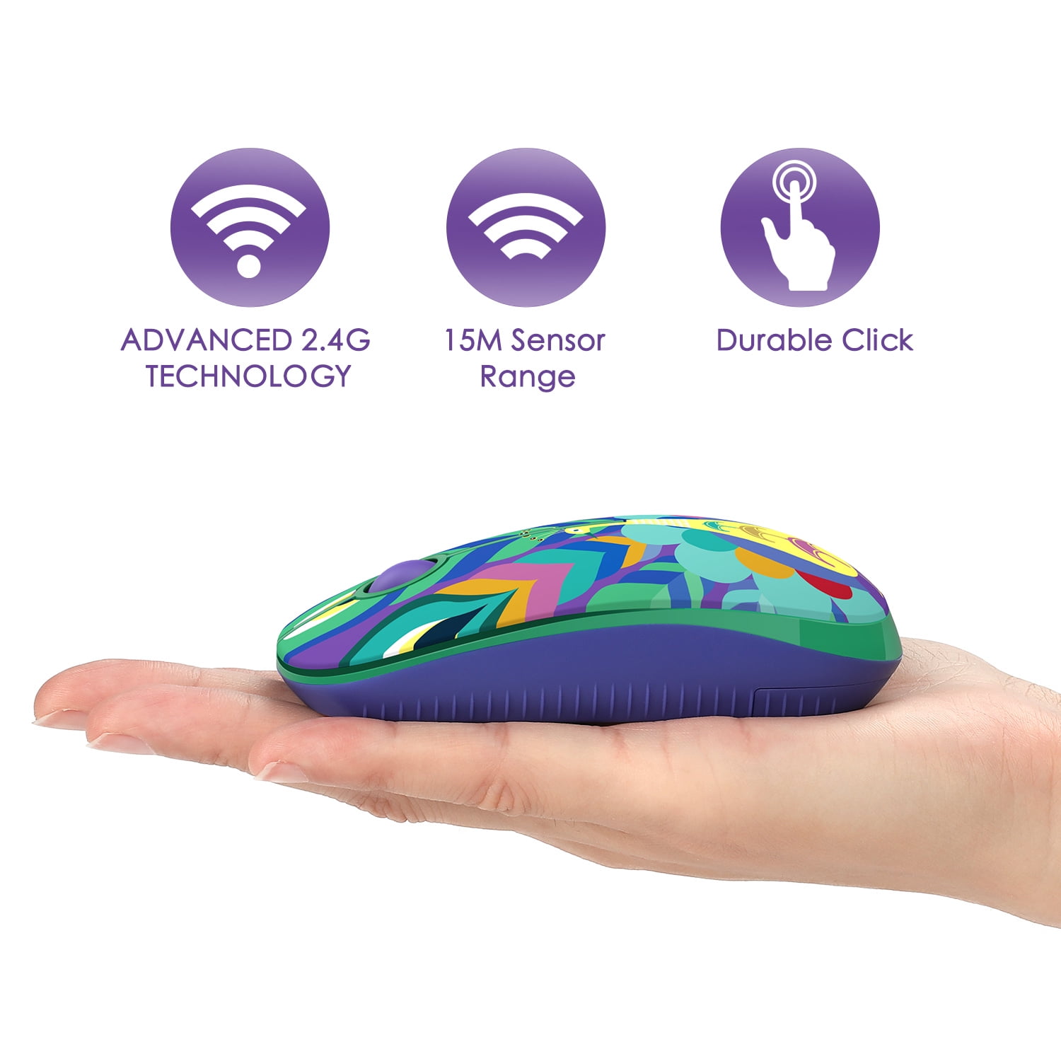 Buy 2 Pack Jelly Comb 2.4G Wireless Mouse with Nano Receiver, Noiseless ...