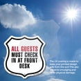 All Guests Must Check In At Front Desk 6 inch X 6 inch Shield Shaped ...