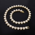 45CM New Hip Hop Tennis Chain Bracelet Necklace Shiny Heart Rhinestone ...