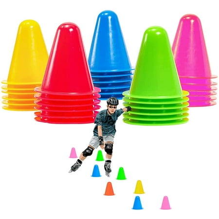 30pcs 8cm Marking Cone Pylons, Obstacle Cones for Kids, Soccer, Sports ...