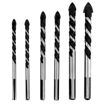 TSV 7pcs Carbide Masonry Drill Bits, Triangle Shank for Concrete, Tile ...