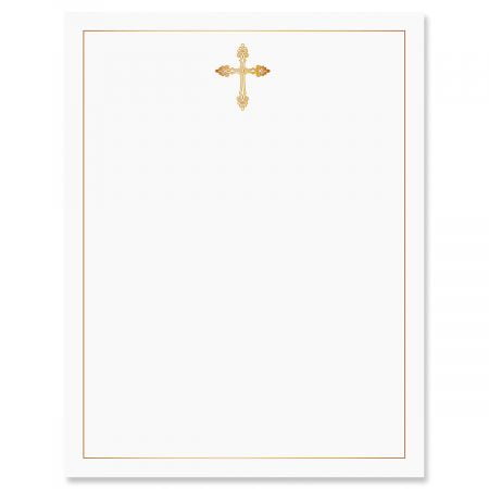 Golden Cross 2 Faith Letter Papers - Set of 25, Religious stationery ...
