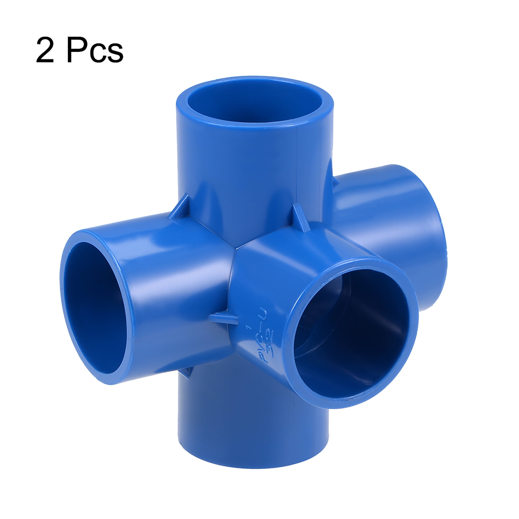 Buy 5-Way Elbow PVC Pipe Fitting,Furniture Grade,1-inch Size Tee Corner Fittings Blue 2Pcs ...