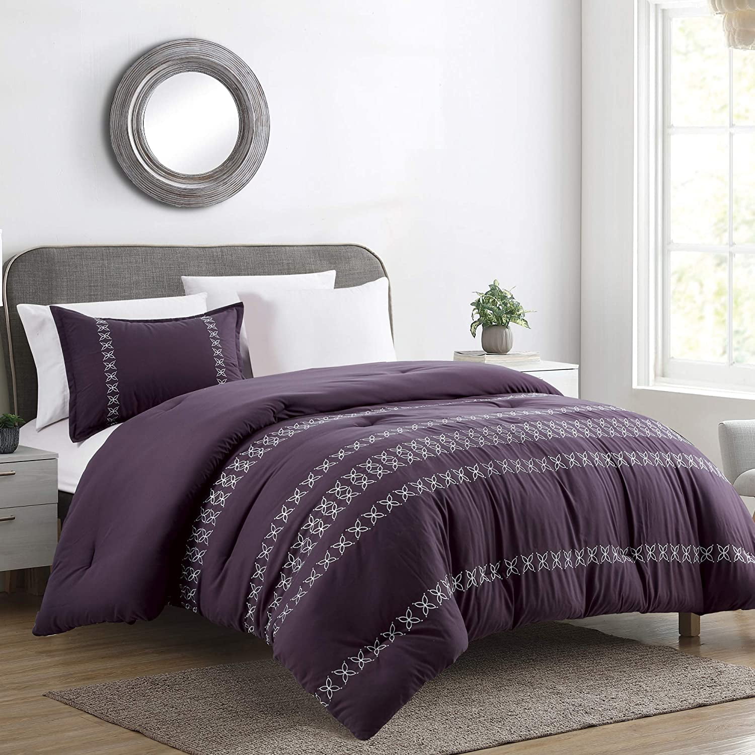 Mauve queen comforter set store