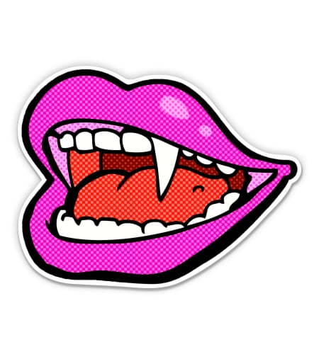 Vampire Fangs Sexy - 5" Vinyl Sticker - For Car Laptop I-Pad ...