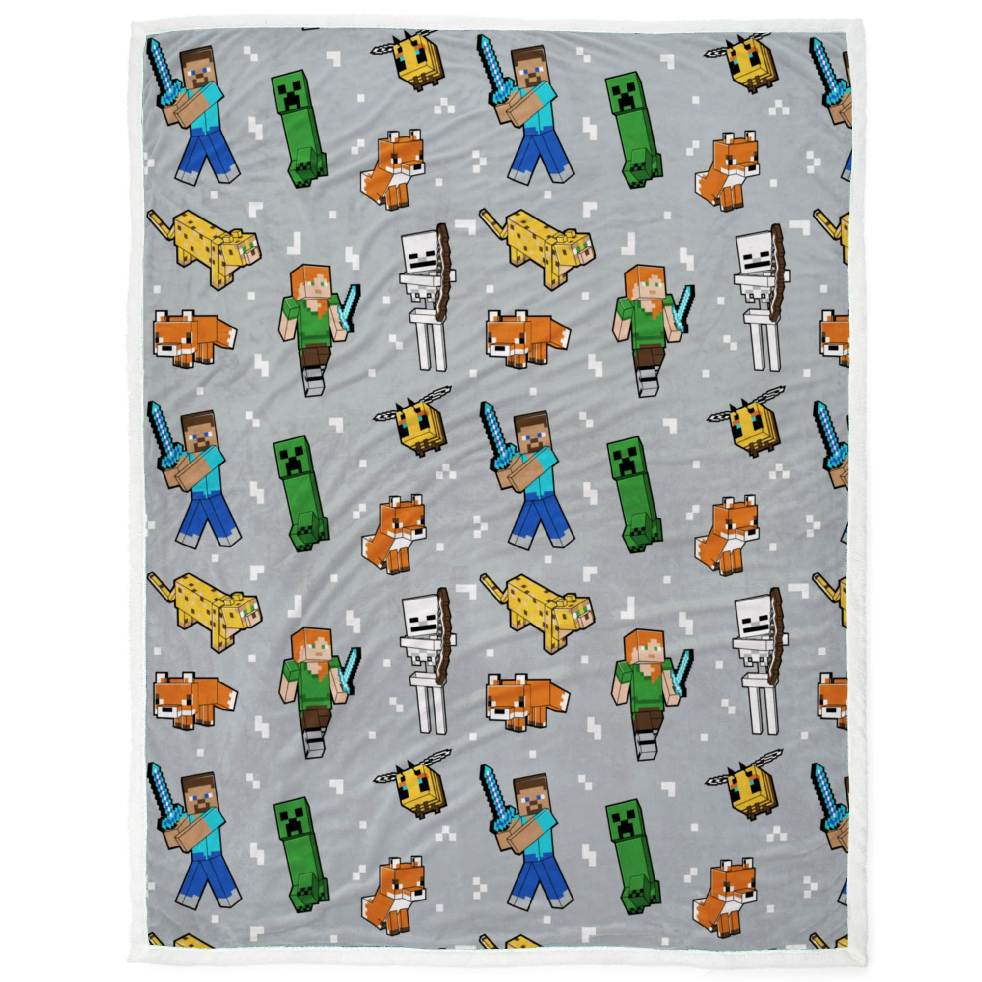 Click here for Minecraft Silk Touch Blanket With Sherpa Fleece Ba... prices