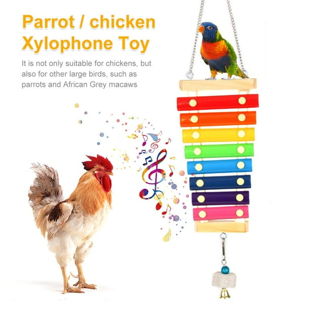 EIMELI Chicken Toy Chicken Xylophone Toy Wooden Suspensible Hen Musical ...