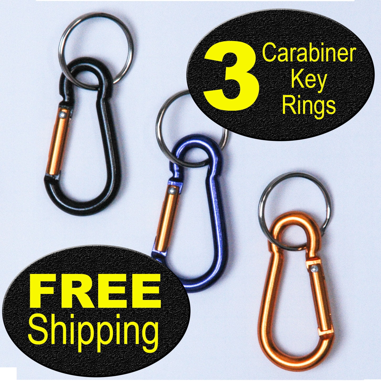 Baumgartens B4A41010 Small Carabiner Key Ring, Pack of 3 - Walmart.com