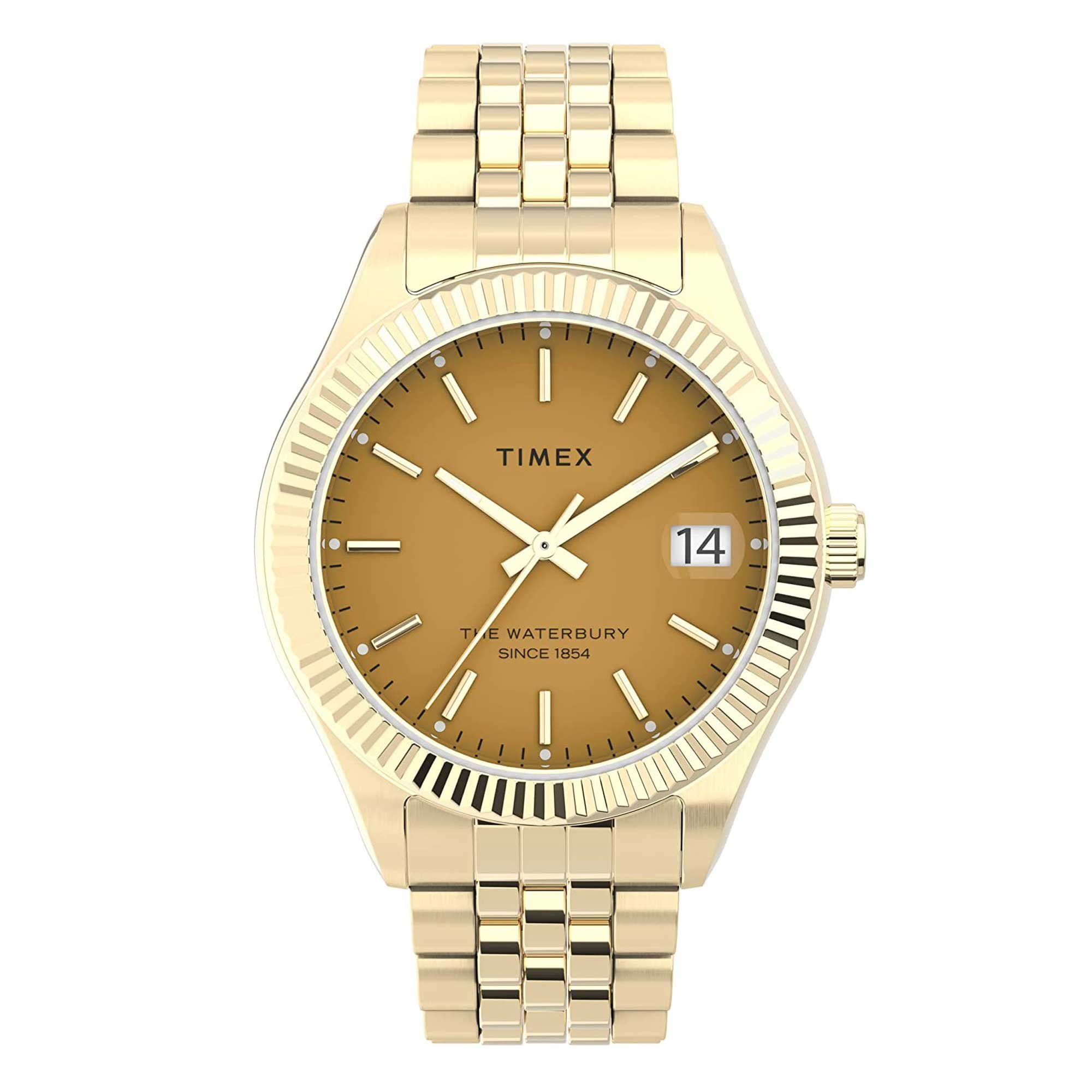Timex TW2V31800VQ Women's Waterbury Legacy Orange Dial Steel Watch ...