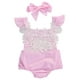 Bilo Infant Baby Girl Ruffled Cap Sleeve Floral Lace Romper and ...