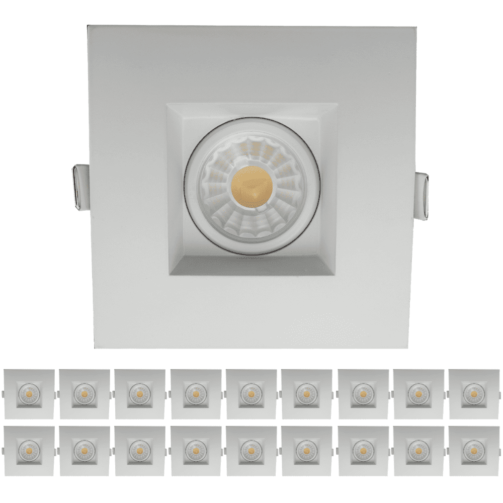 Perlglow 18 Pack 3 inch Gimbal Square Downlight Luminaire,White Finish ...