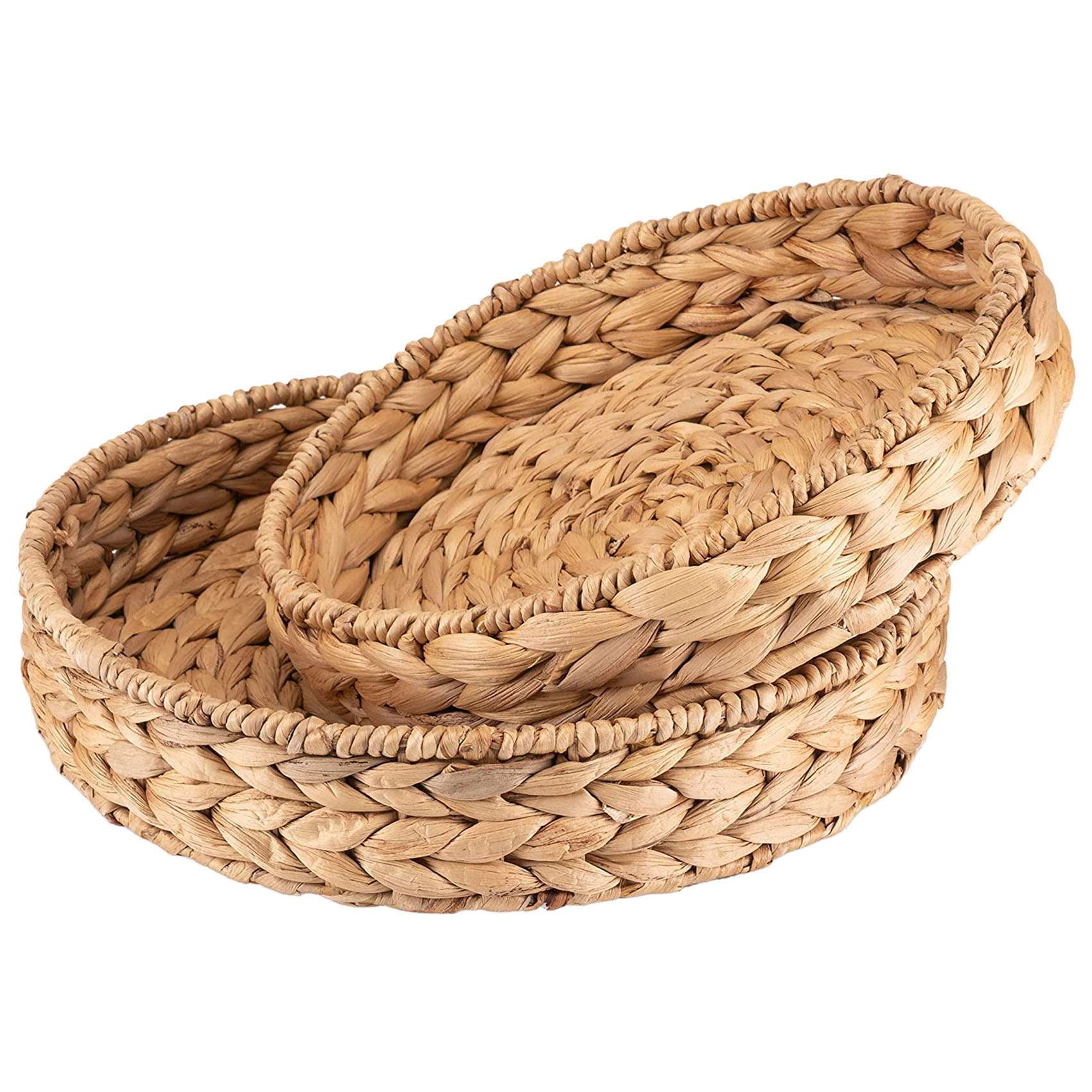 Click here for Unbranded 2pcs Round Braided Tray Made Of Seagrass... prices