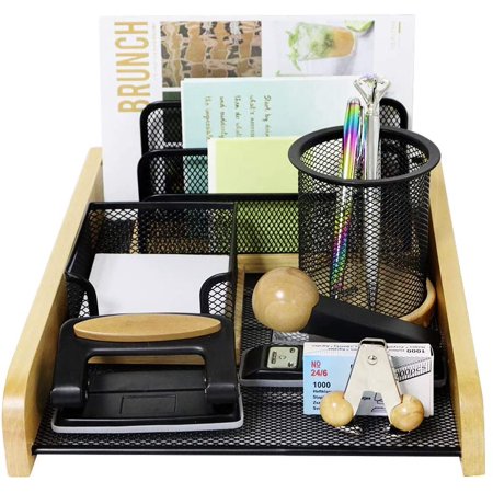 HTAIGUO Desk Organizer 8 in 1 Office Supplies Organization Accessories ...