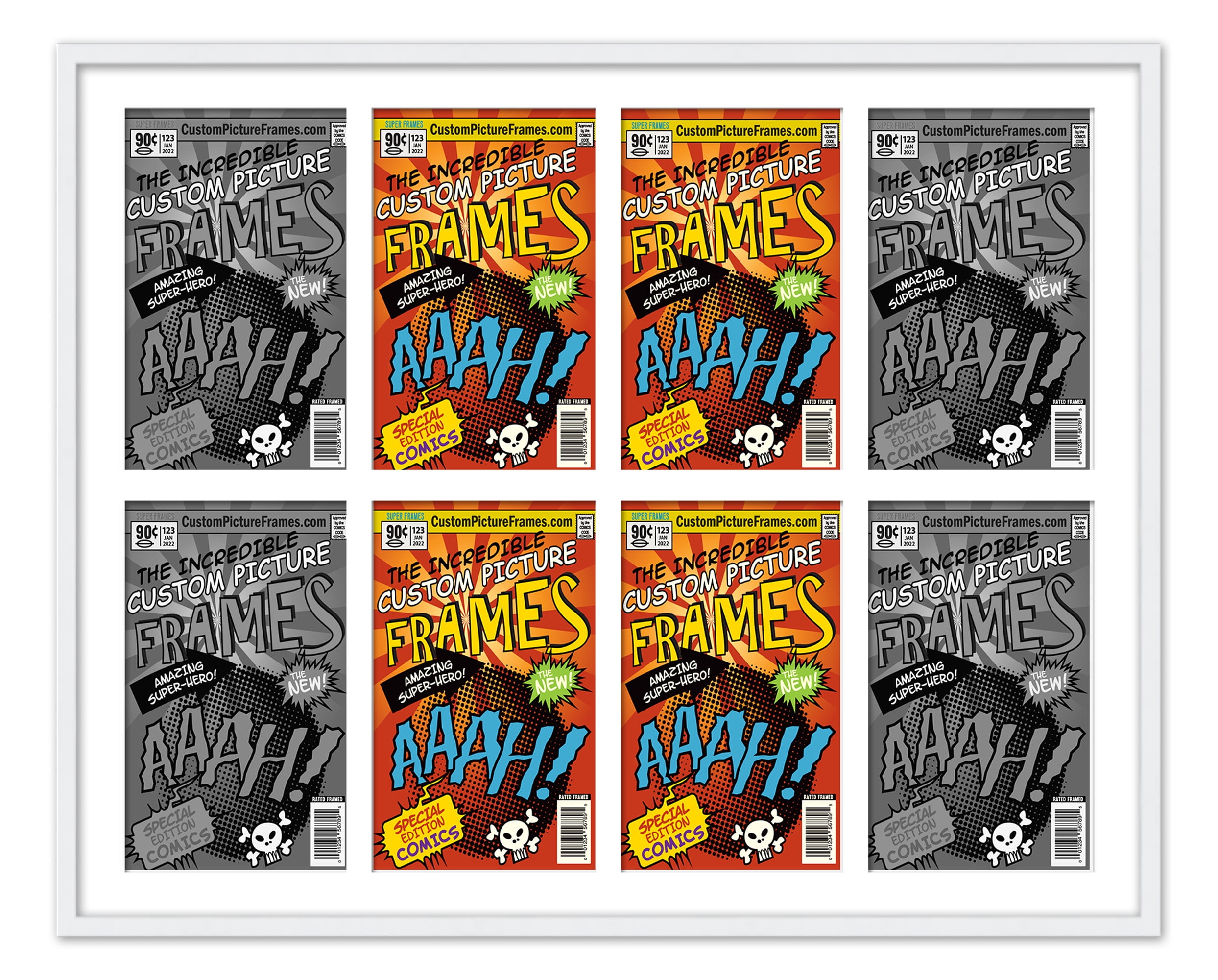 8 Comic Book Frame White Collage Comic Book Frame with White Mat to ...